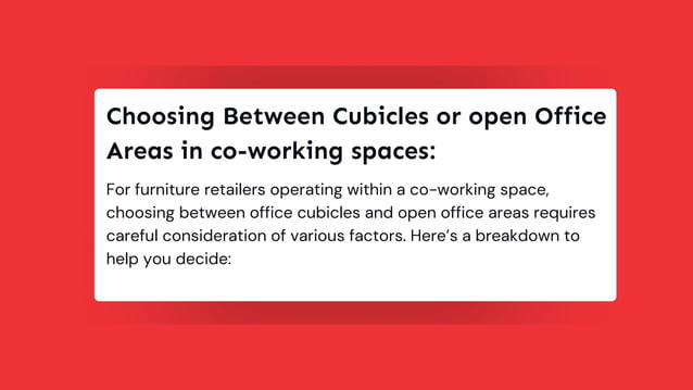 Cubicles vs Open Office Areas in Co-Working Spaces | PPT