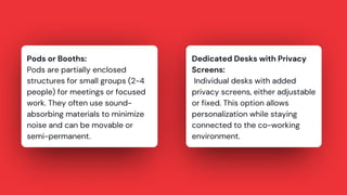 Cubicles vs Open Office Areas in Co-Working Spaces | PPTX