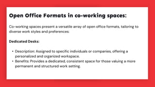 Cubicles vs Open Office Areas in Co-Working Spaces | PPTX
