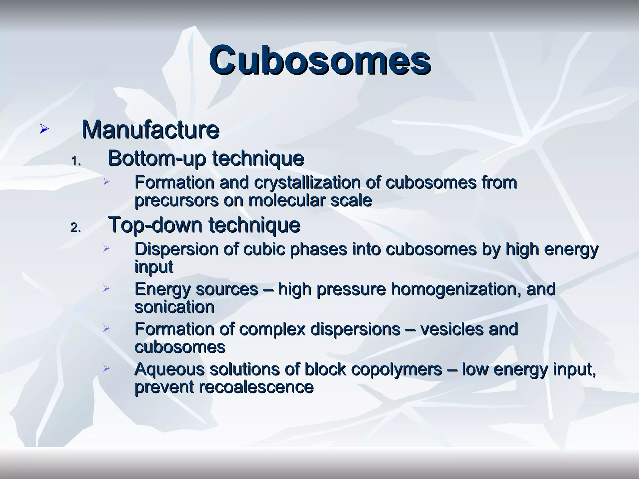 Cubic Phase Nanoparticles | PPT