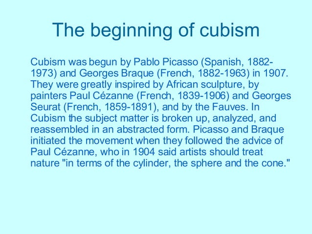 Cubism | PPT | Painting | Arts and Crafts