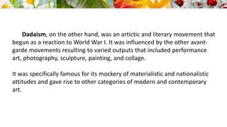 Cubism and dadaism | PPTX