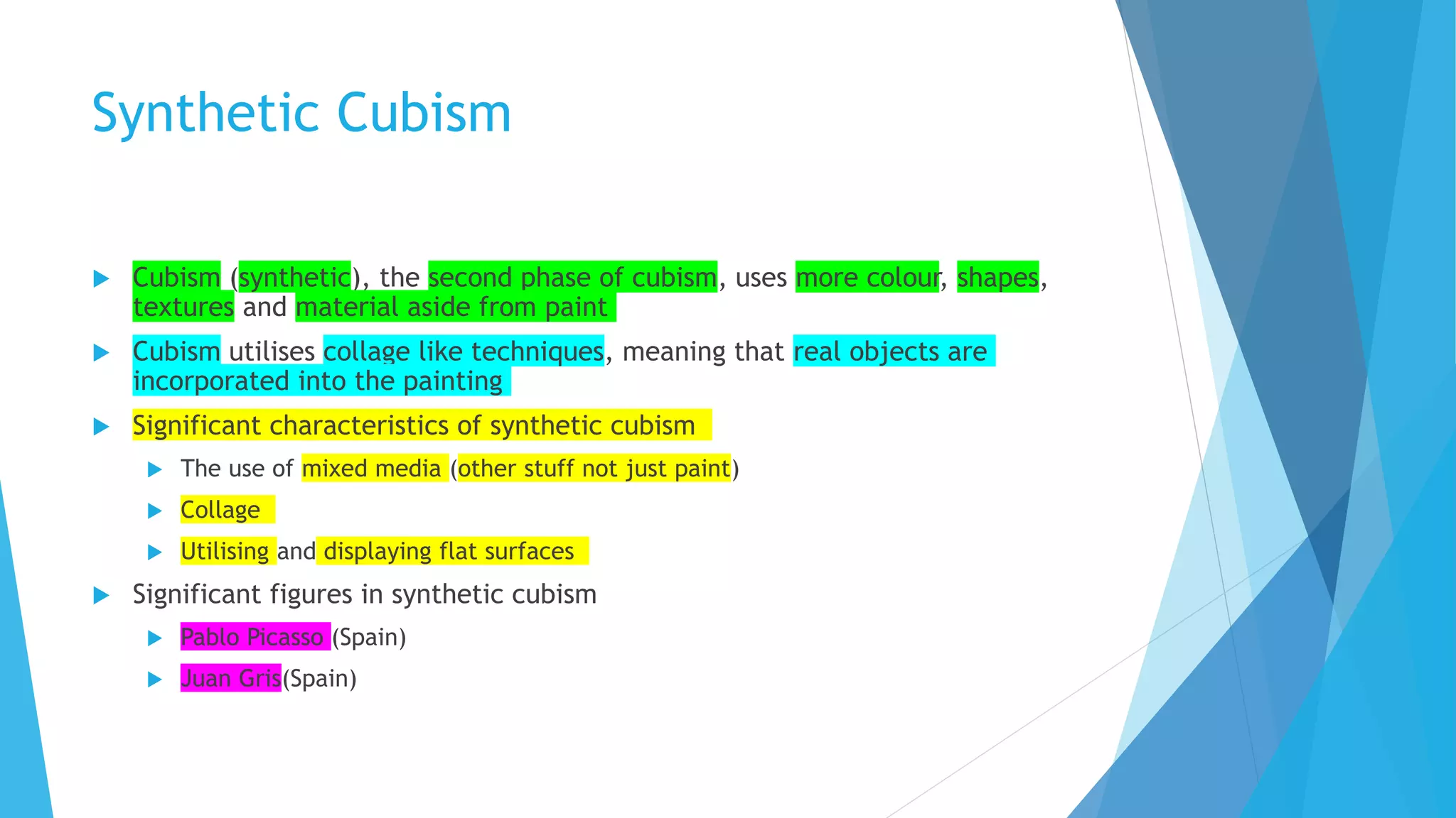 Cubism synthetic | PPTX | Painting | Arts and Crafts