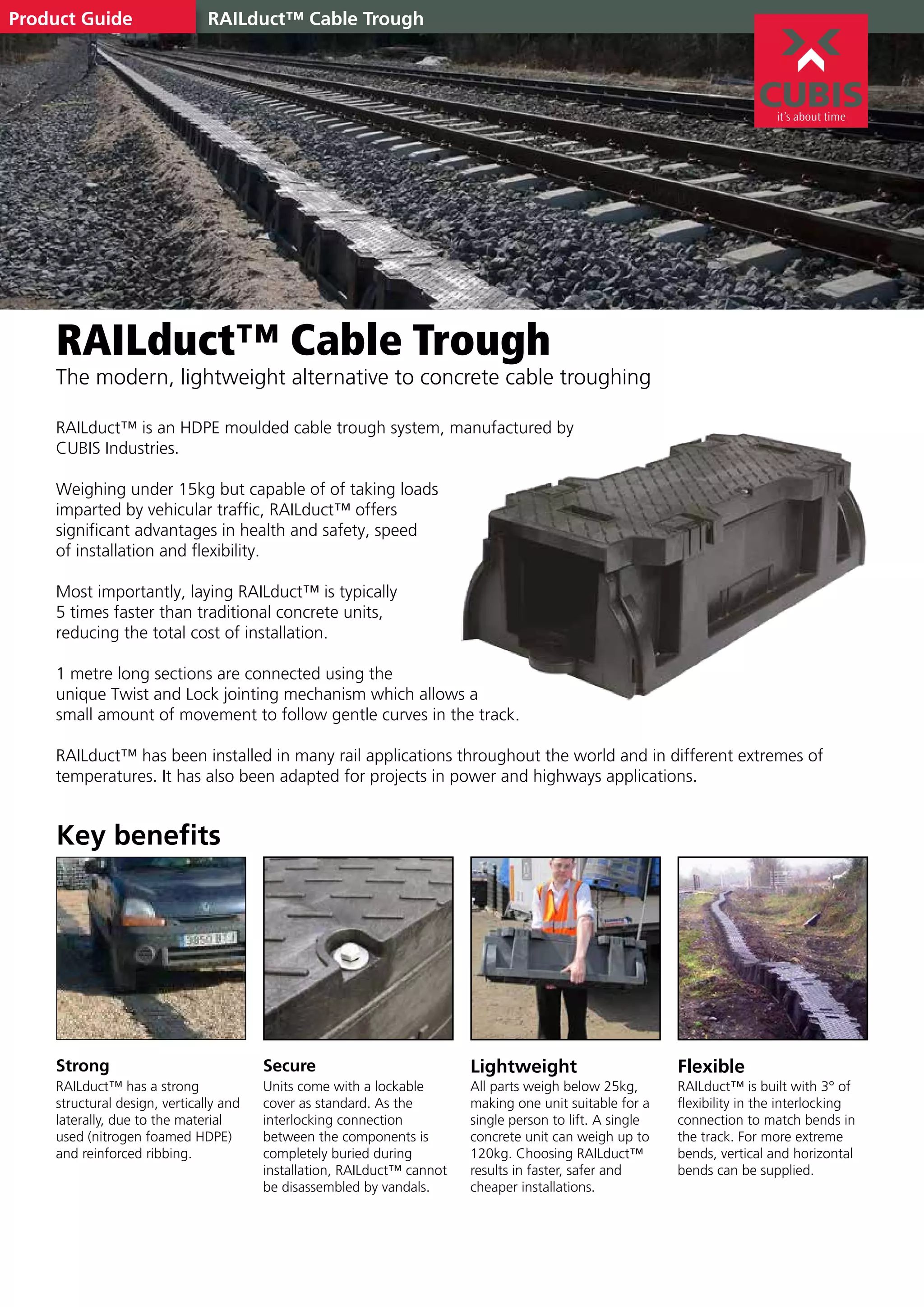 CUBIS RAILduct Cable Trough - Rail Cable Protection (Power, Signal ...