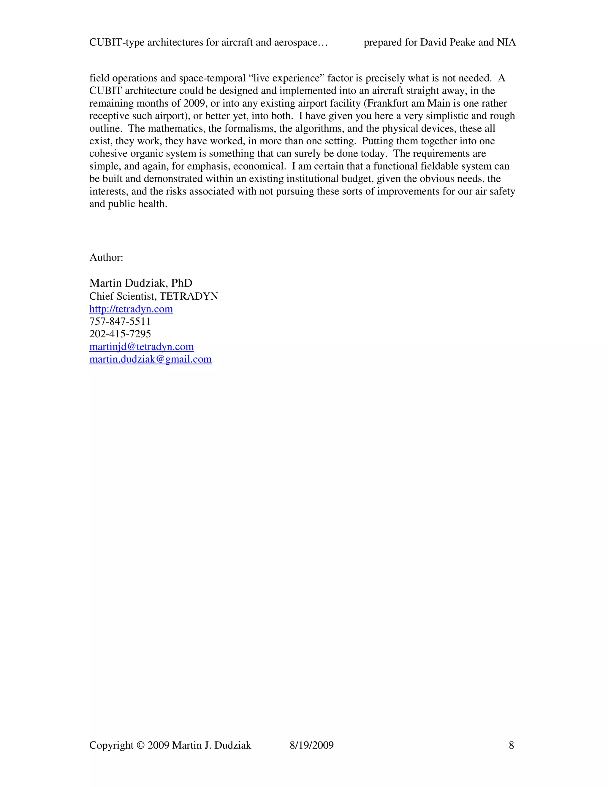 Cubit Aerospace | PDF