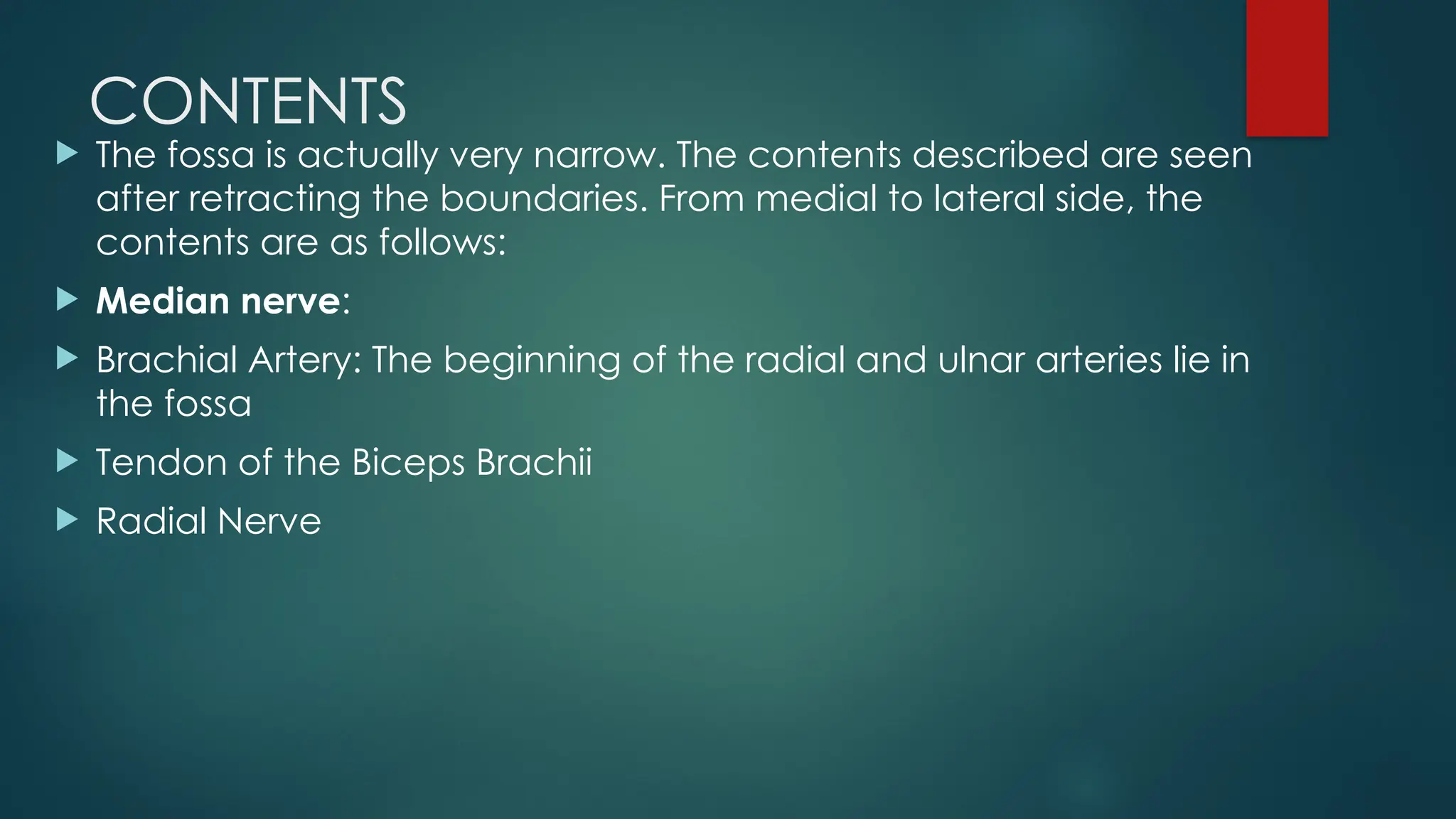 Gross Anatomy of the Cubital Fossa and its Contents | PPTX