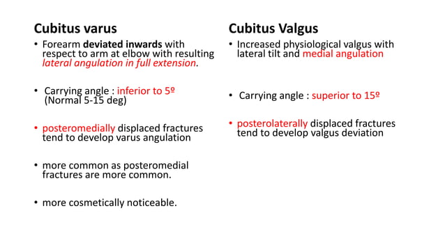 Cubitus valgus varus | PPTX | Death, Injury, or Military Conflict ...