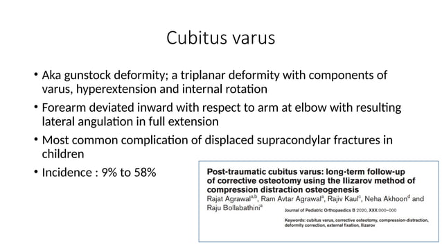 CUBITUS VARUS AND VALGUS DEFORMITY .pptx