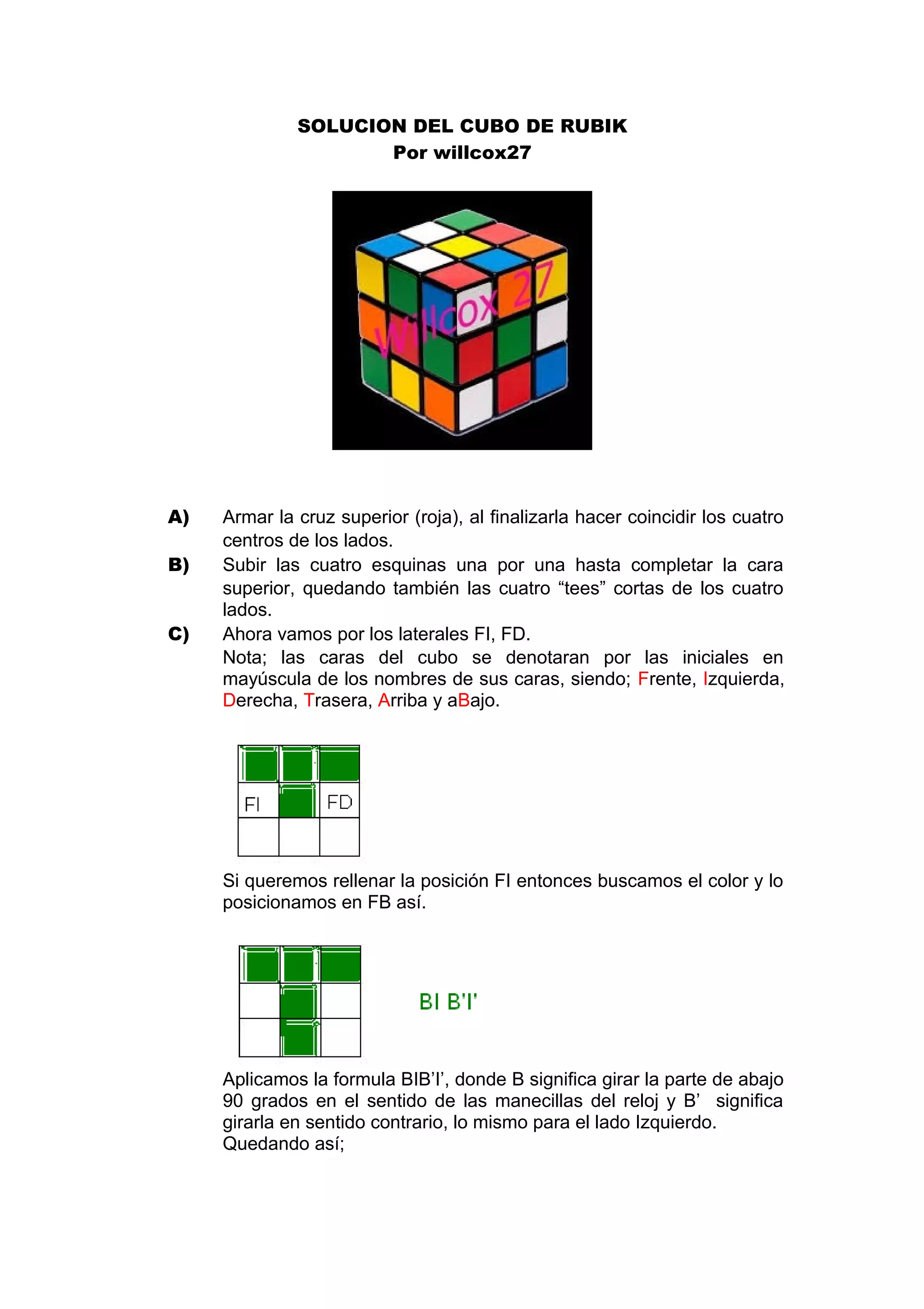 Cubo rubik 4 pasos | PDF
