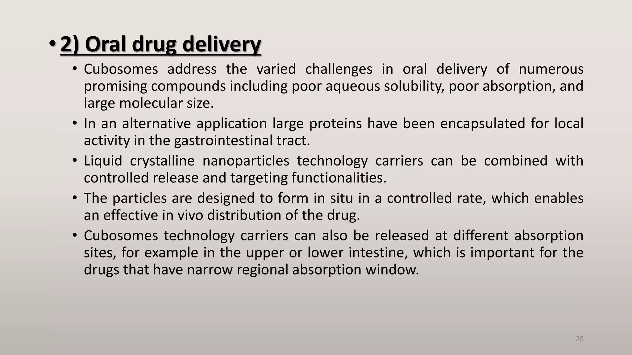 Cubosomes a drug delivery system by Shree | PDF