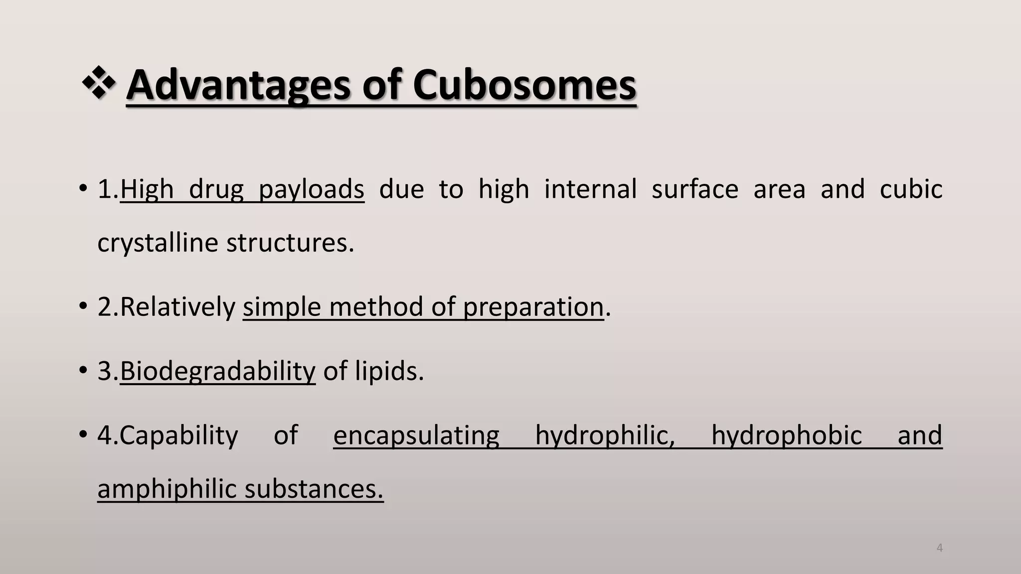 Cubosomes a drug delivery system by Shree | PDF