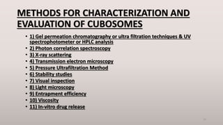 Cubosomes a drug delivery system by Shree | PDF
