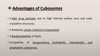 Cubosomes a drug delivery system by Shree | PDF