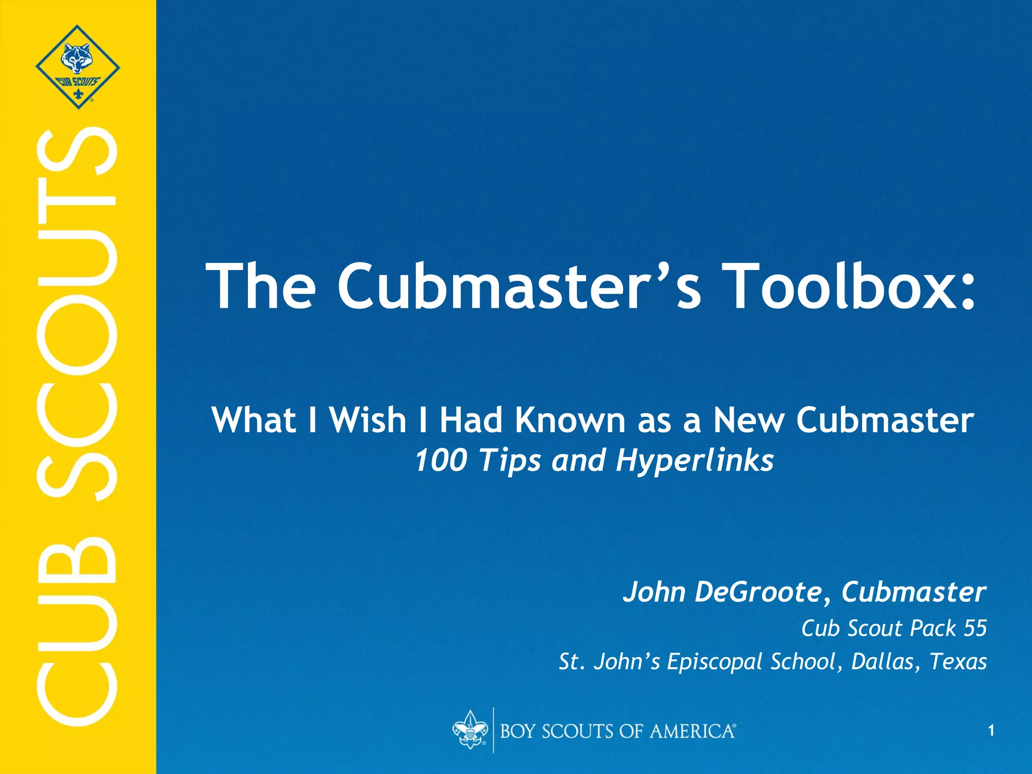 Cubmaster's Toolbox | PPT