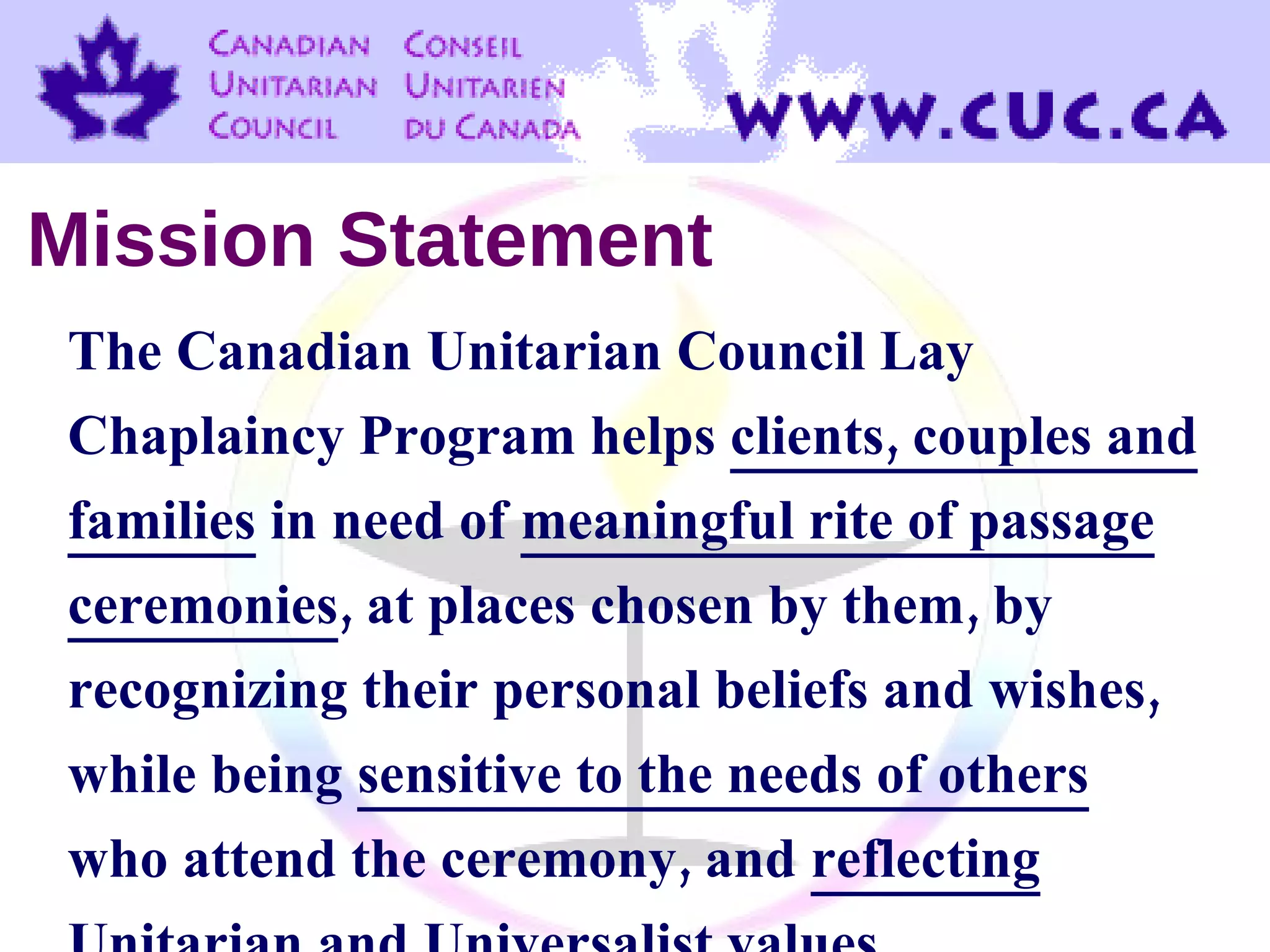 CUC Lay Chaplaincy Introduction | PPT