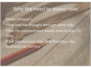 Business Plan: Risks & Challenges | PPT