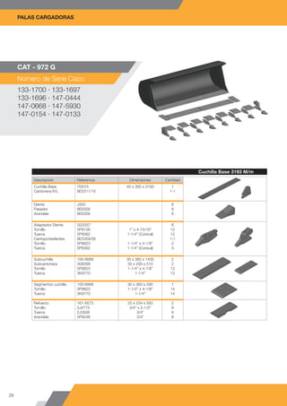 CATALOGO DE CUCHILLAS CATERPILLAR CON MEDIDAS Y APLICACIONES | PDF