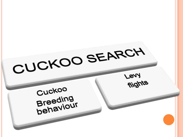 Cuckoo search algorithm | PPT