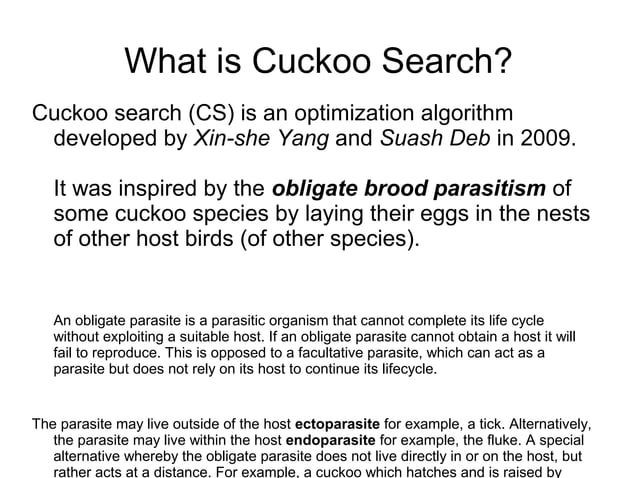Cuckoo search | PPT