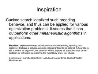 Cuckoo search | PPT