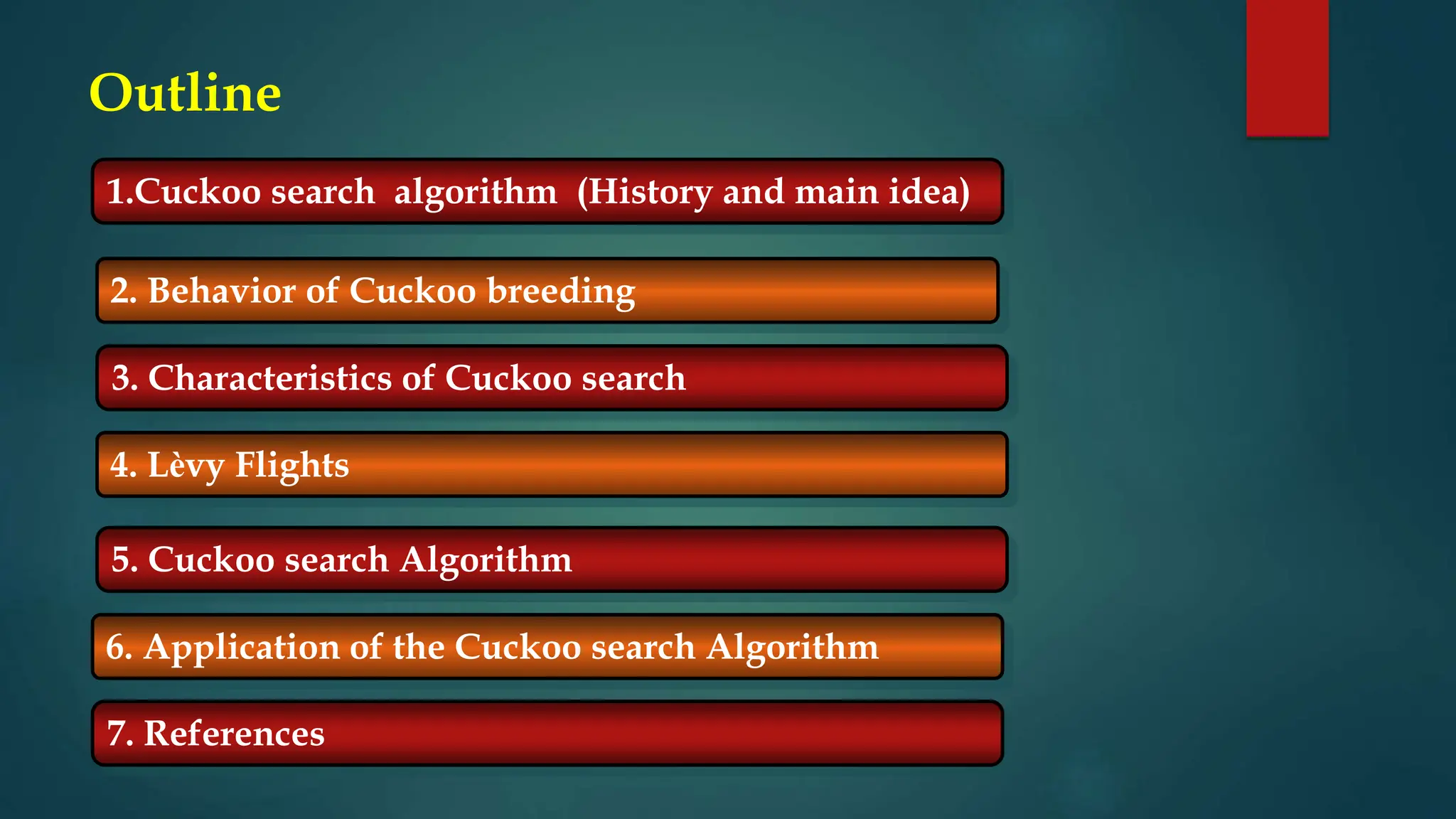 Cuckoo Search Algorithm (CSA) (Swarm Intelligence) | PPTX | Birdwatching | Hobbies & Interests