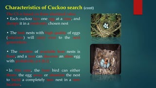 Cuckoo Search Algorithm (CSA) (Swarm Intelligence) | PPTX | Birdwatching | Hobbies & Interests