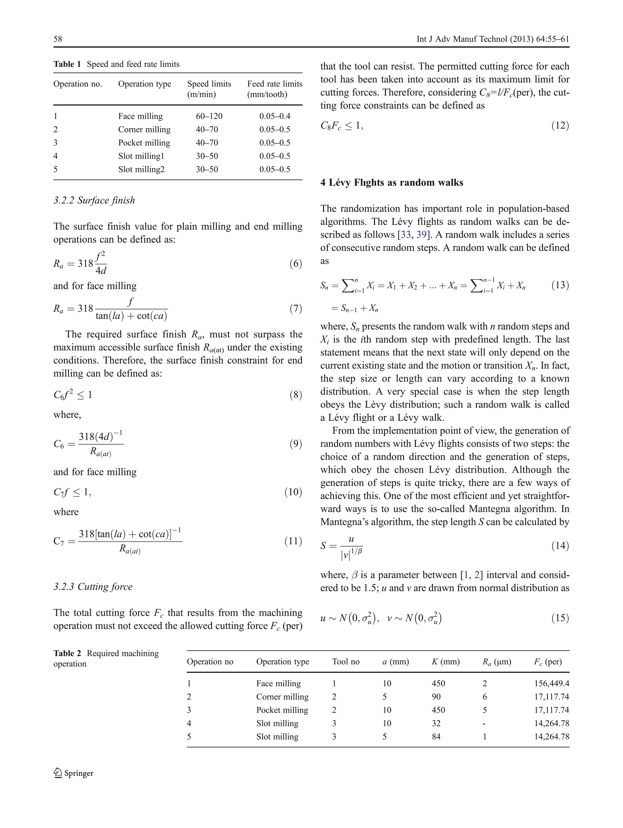 Cuckoosearchalgorithmfortheselectionofoptimalmachiningparametersinmillingoperations | PDF