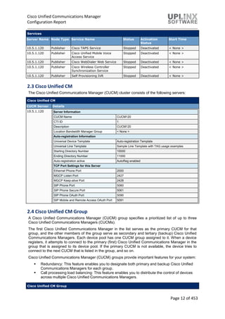 Cucm configuration and setep guide for a site | PDF