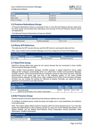 Cucm configuration and setep guide for a site | PDF