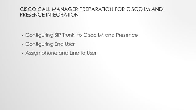 Cucm and im&presence server integration | PPTX