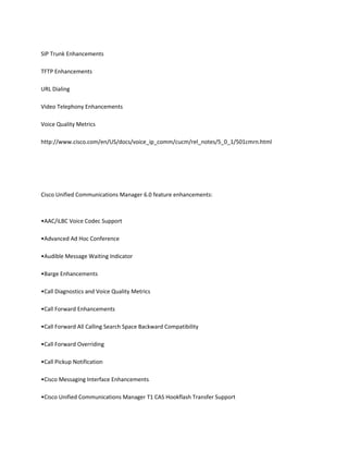 Cucm comparison doc | DOC