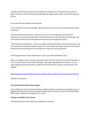 Cucm comparison doc | DOC