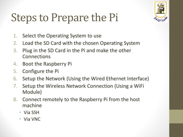 Embedded Systems: Lecture 7: Lab 1: Preparing the Raspberry Pi | PPT