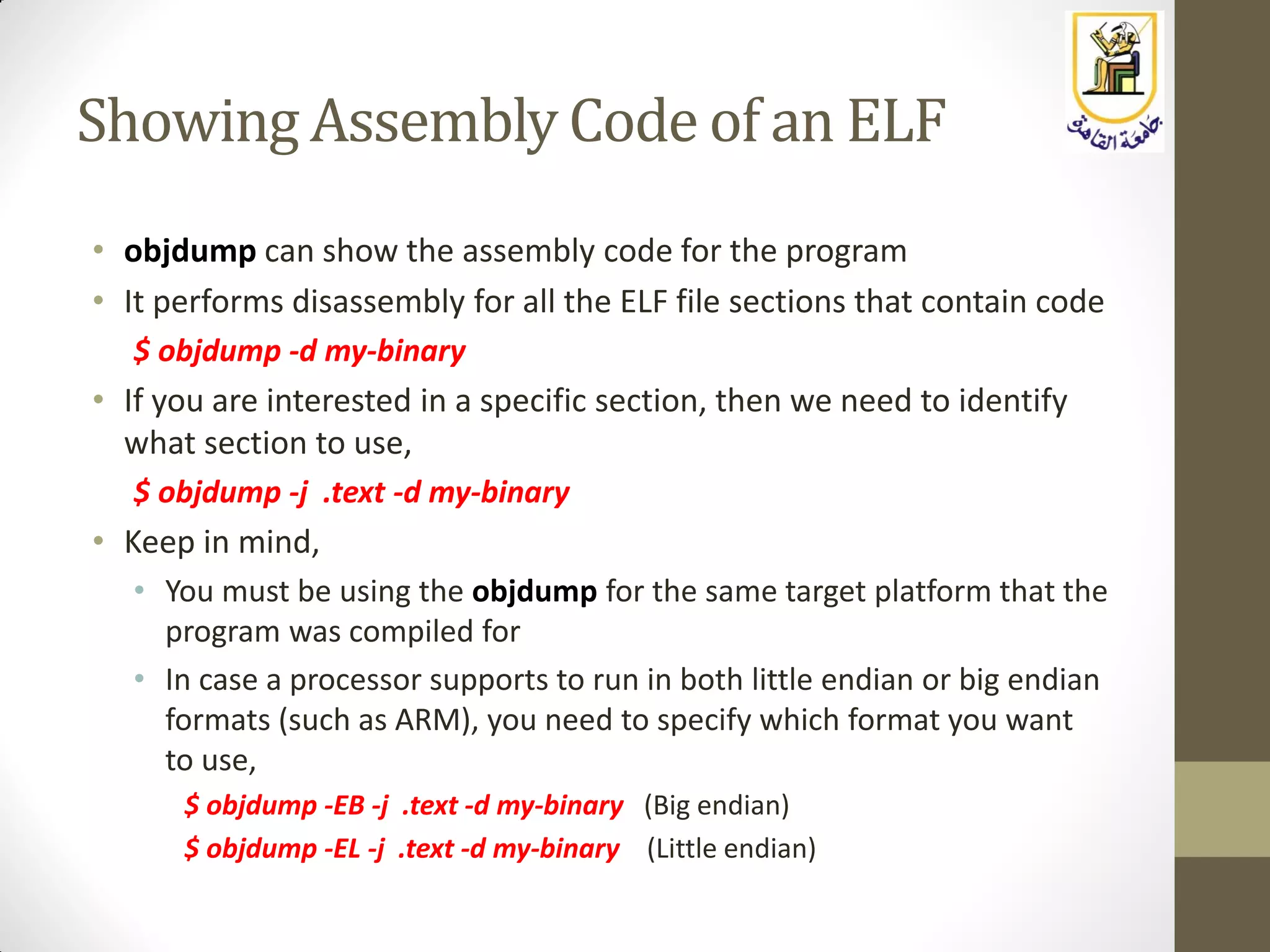 Embedded Systems: Lecture 14: Introduction to GNU Toolchain (Binary Utilities) | PDF
