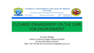 CUCoMEC ENGAGEMENT ON THE CARE FOR ENVIRONMENT.pdf
