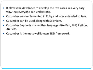 Cucumber | PPTX | Programming Languages | Computing