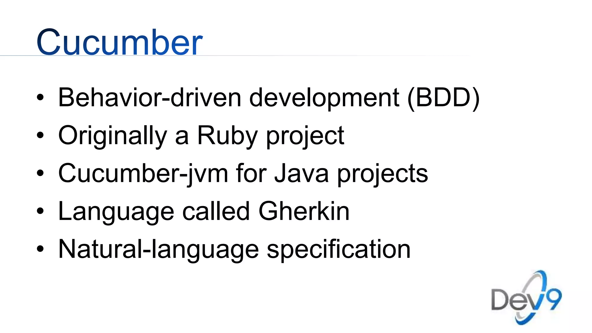 Automated Testing With Cucumber Phantomjs And Selenium Ppt