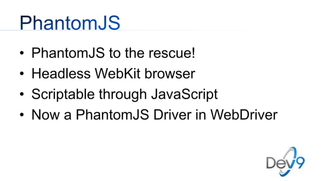Automated Testing With Cucumber Phantomjs And Selenium Ppt