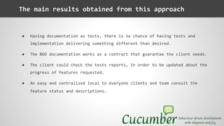 Cucumber - use it to describe user stories and acceptance criterias | PPT