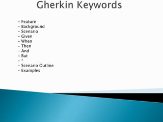 Cucumber & gherkin language | PPSX