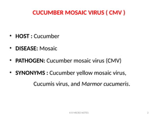 Cucumber Mosiac Virus K R. pptx | PPT
