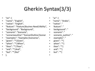 Cucumber presenation | PPTX | Programming Languages | Computing