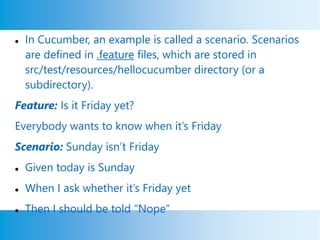 Cucumber presentation | PPT | Programming Languages | Computing