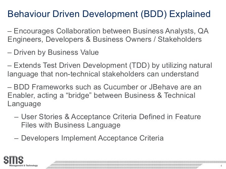 Behavior Driven Development (BDD) and Agile Testing Behavior Driven Development (BDD) and Agile Testing