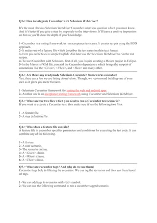 Cucumber questions | PDF