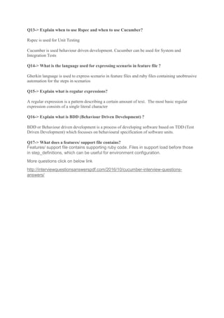 Cucumber questions | PDF