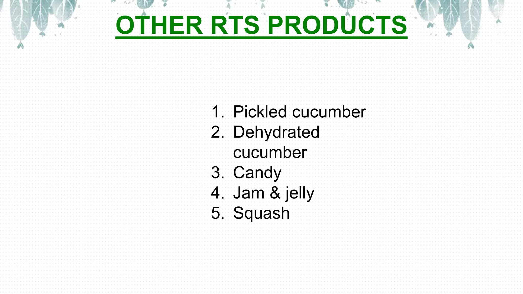 Cucumber RTS Drink | PPTX