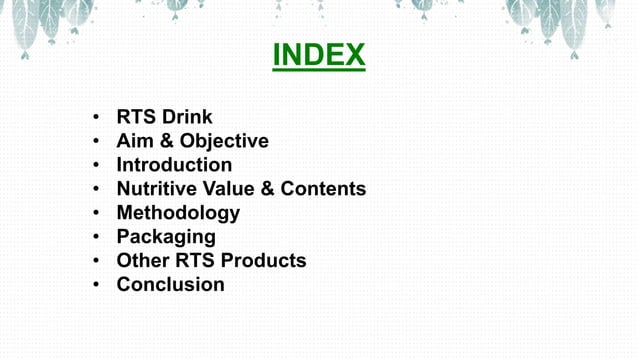 Cucumber RTS Drink | PPTX | Nutrition | Healthy Living