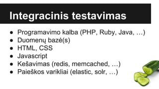 Cucumber @ VilniusPHP | PDF