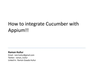 Cucumber with appium | PPTX